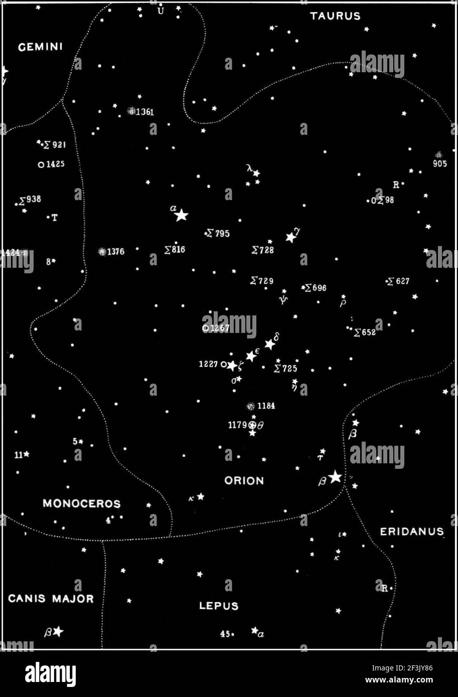 Wonders of the night sky map 1 Stock Photo - Alamy