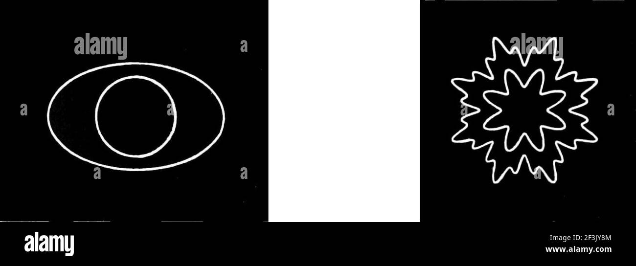 Circle oval and wavy star shapes Stock Photo - Alamy