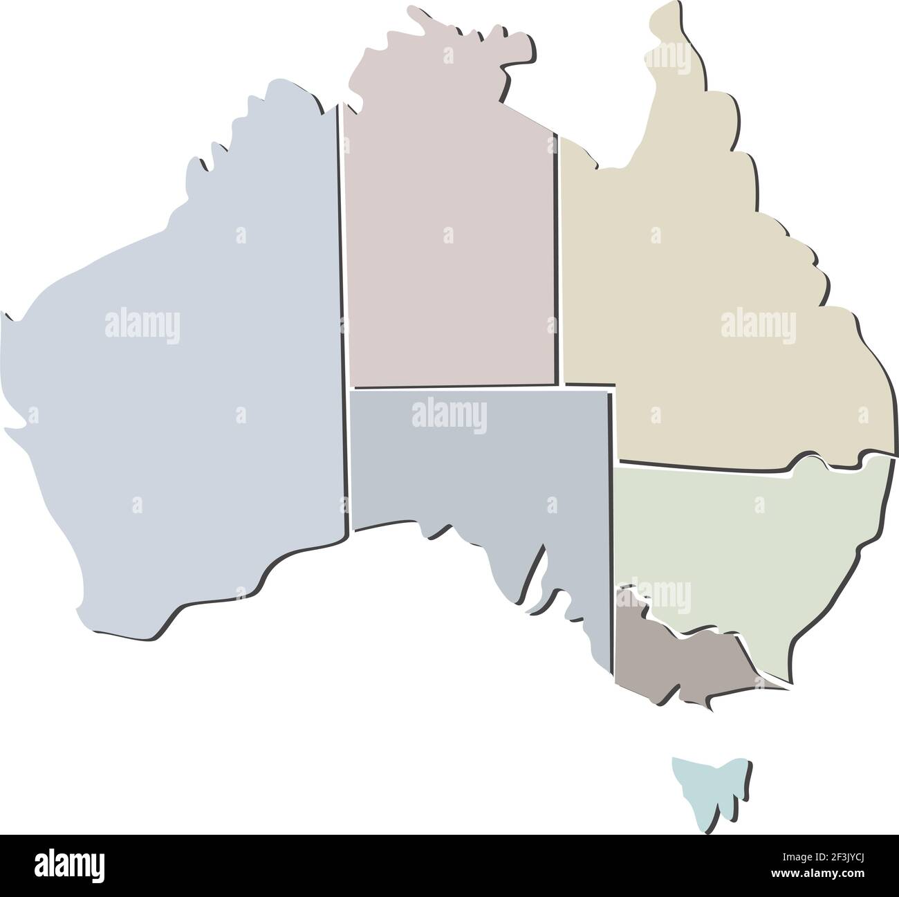 Australia map with regions Stock Vector Image & Art - Alamy