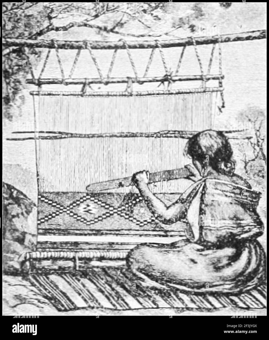 Navajo woman loom weaver Stock Photo - Alamy