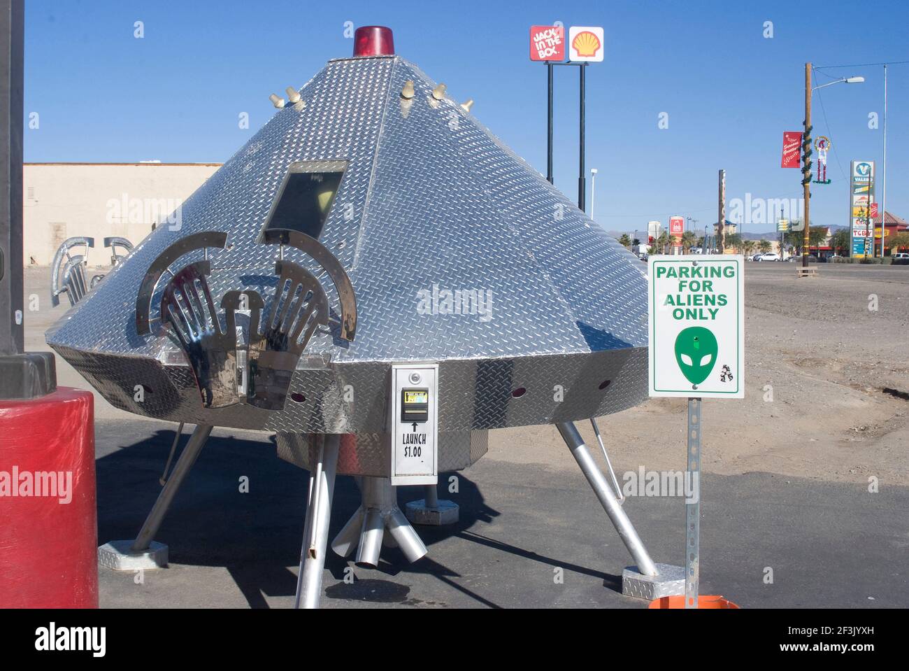 Fresh Alien Jerky, roadside stall Baker, California, United States. It ...