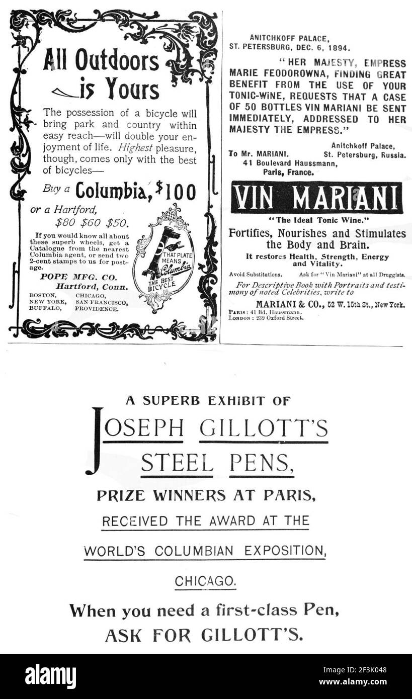 Historic advertisements Cut Out Stock Images & Pictures - Alamy