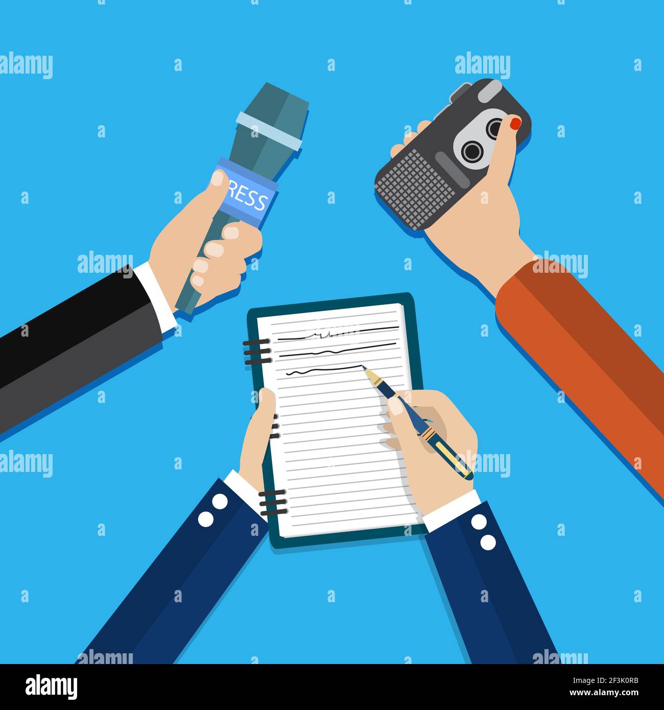 Hands microphone voice recorder Stock Vector Images - Alamy