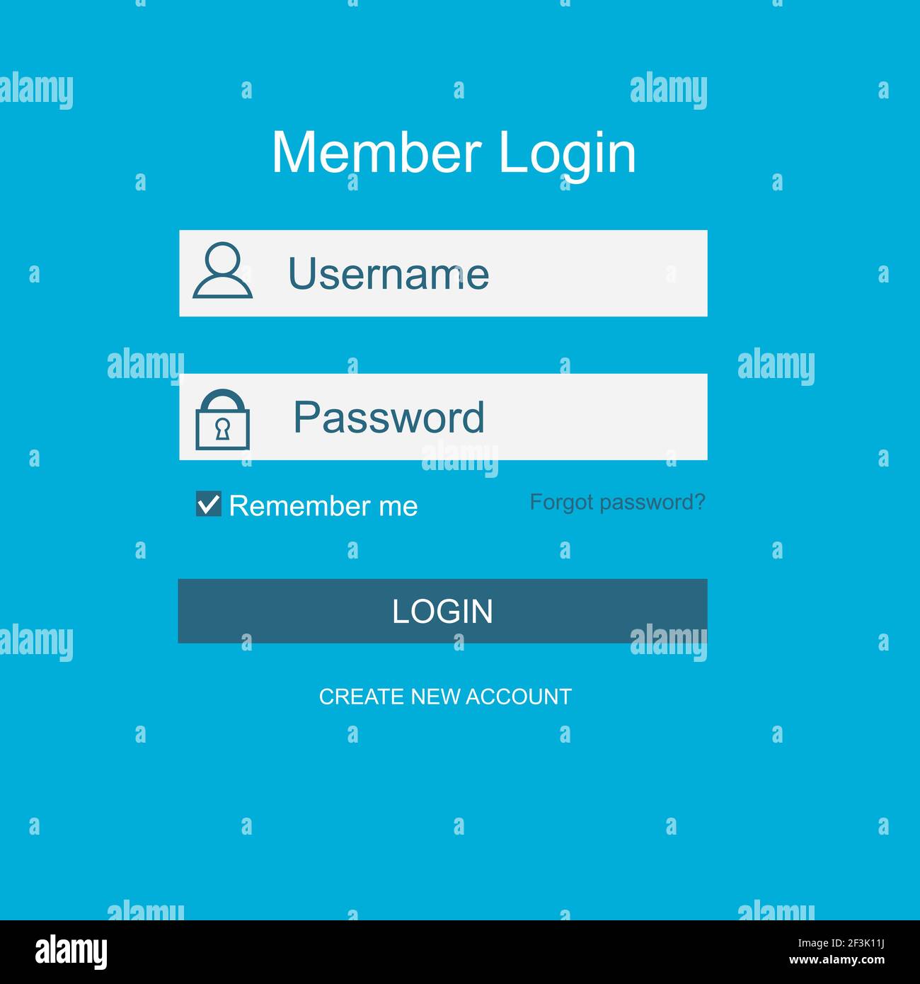 Login form menu with simple line icons Stock Vector Image & Art - Alamy