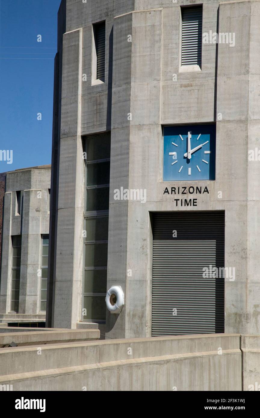 Clock detail showing the Arizona time zone as you cross the Hoover Dam ...