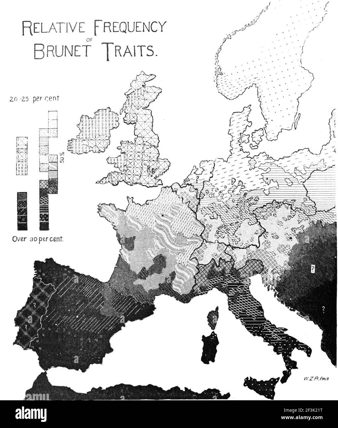 Hair color frequency in europe Stock Photo - Alamy