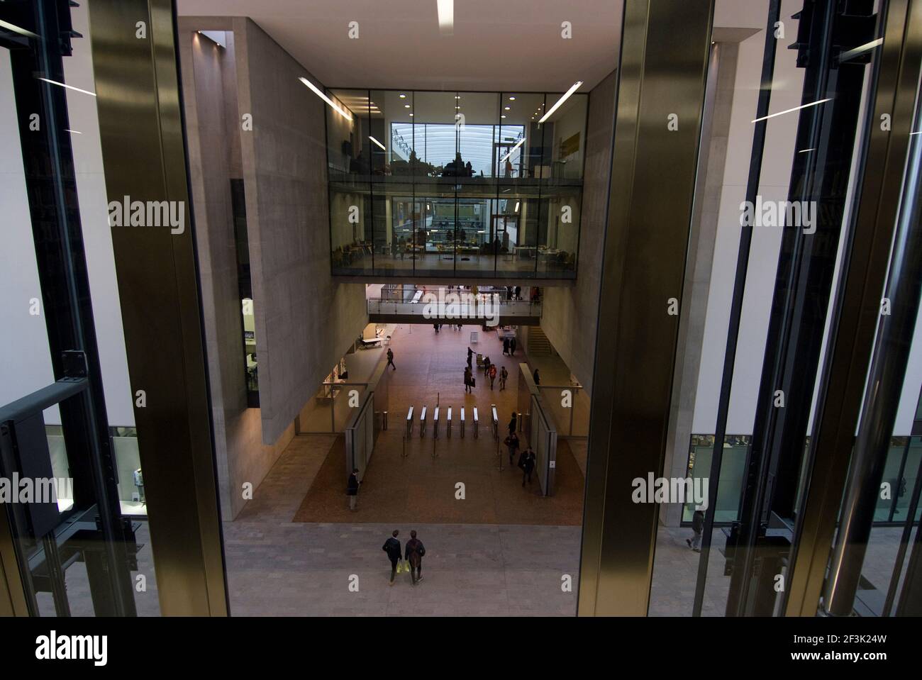 View of the entrance foyer from the library of Central Martin's College ...