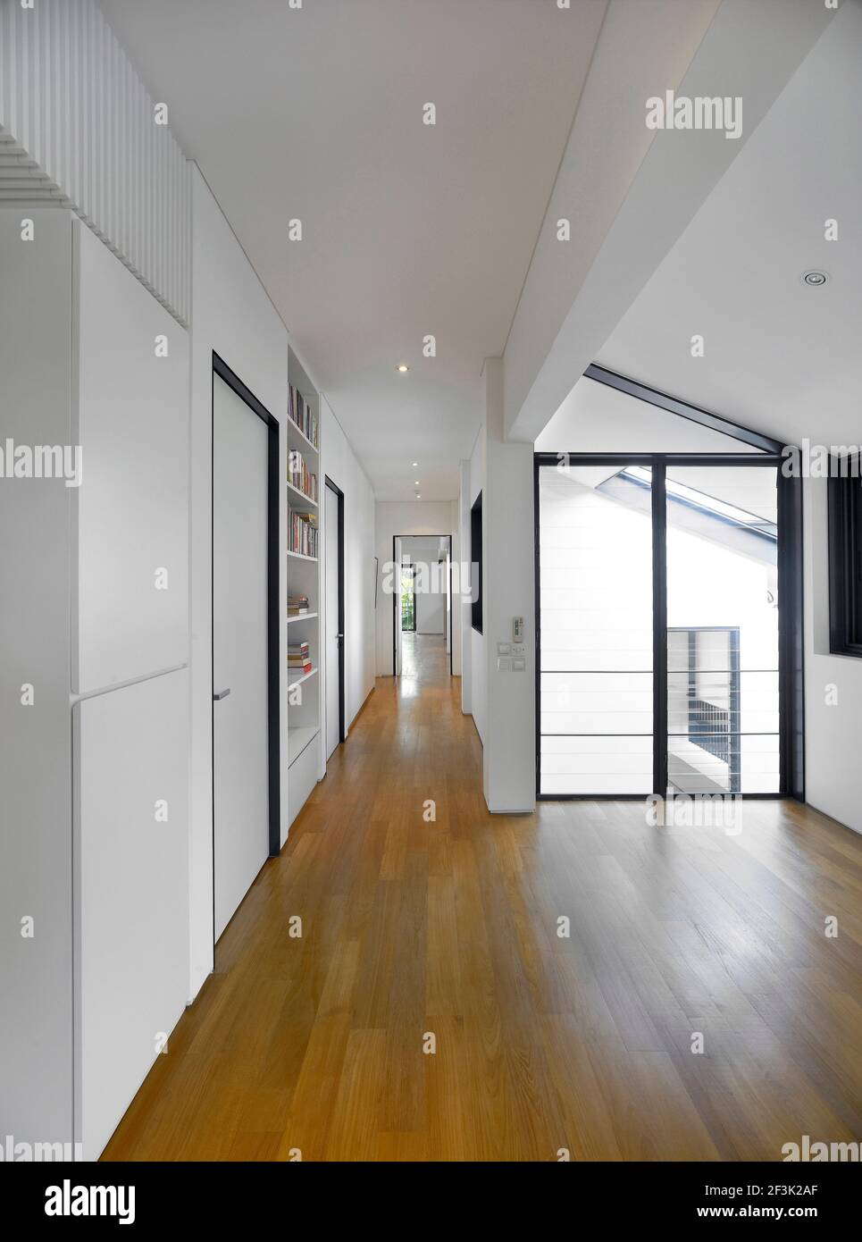 Hallway corridor in modern House, Swiss Club Road, Singapore Stock ...