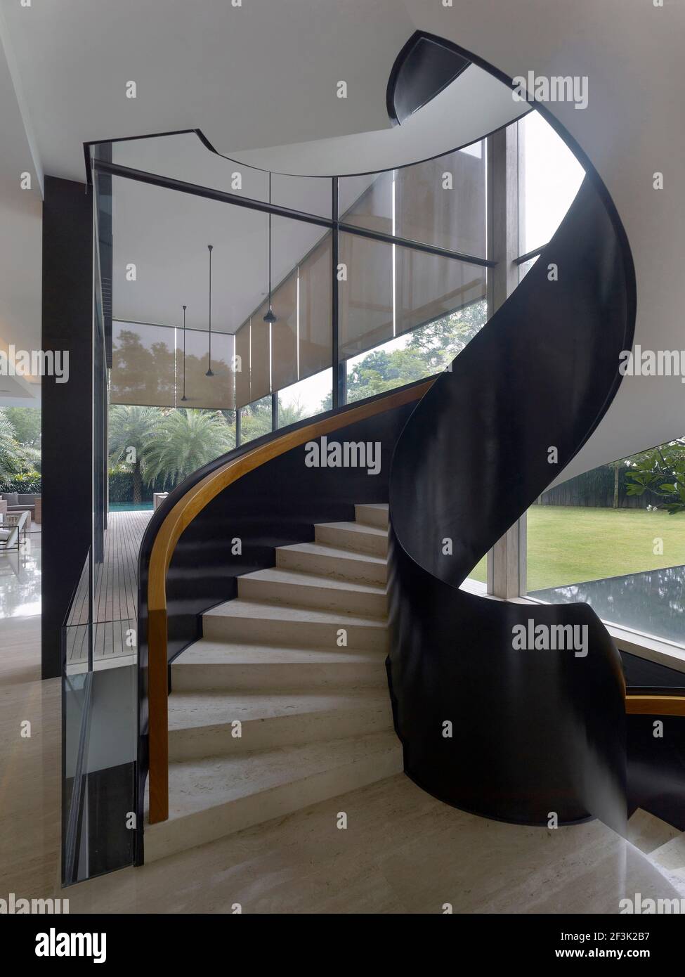 Spiral staircase in Private Residence, Singapore Stock Photo - Alamy