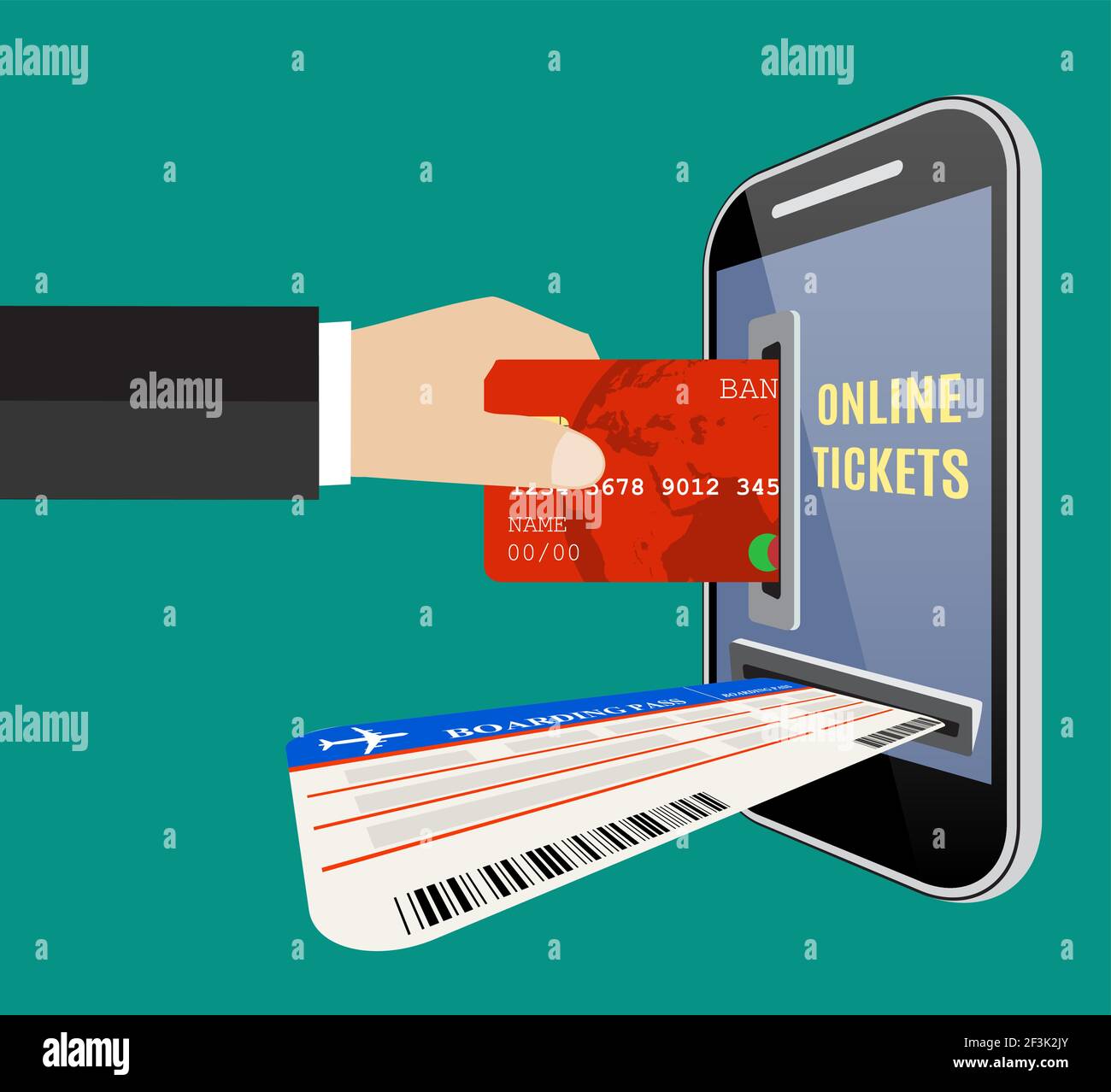 Online flight booking and credit card Stock Vector Images - Alamy