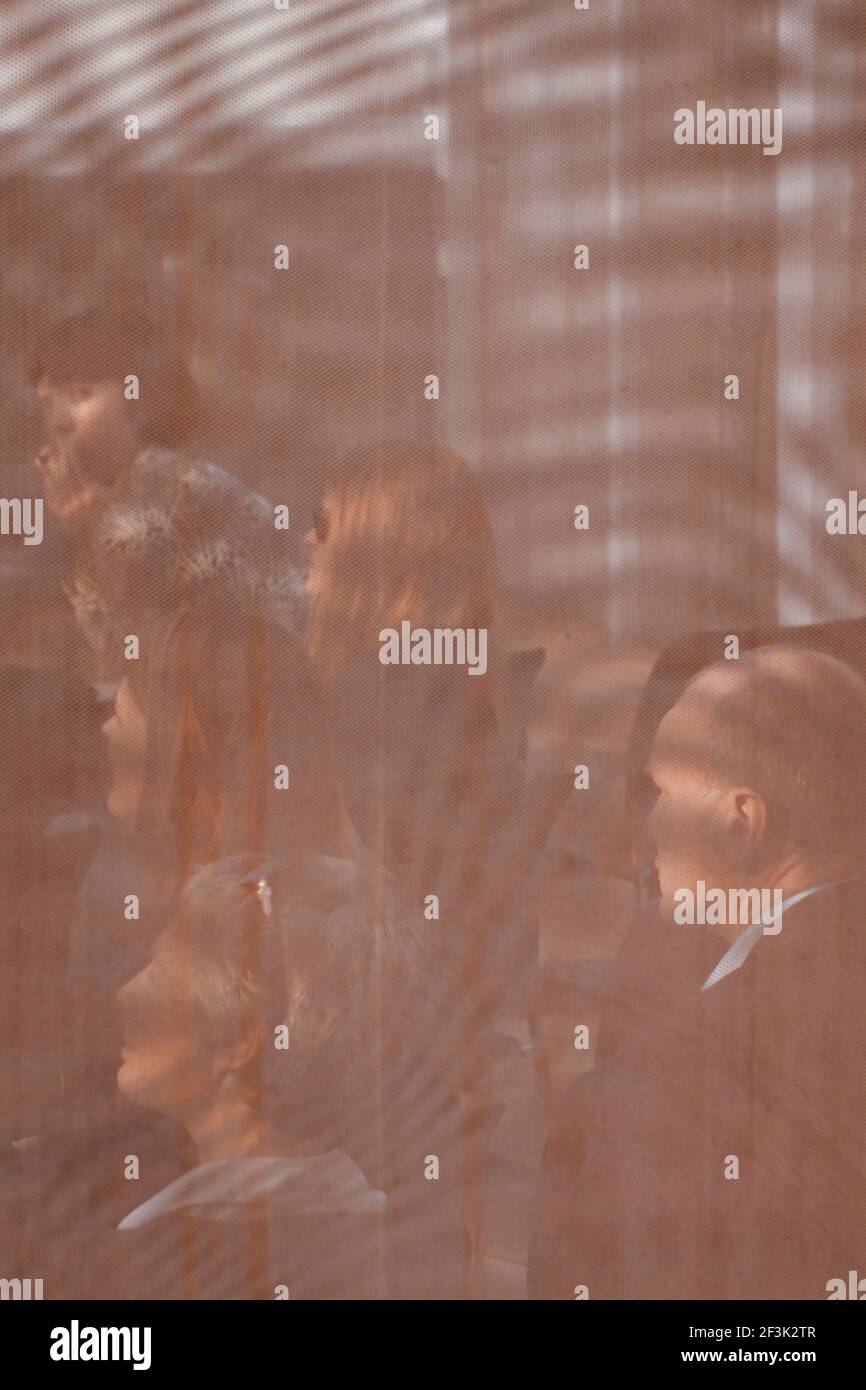 Jounalists attend a lecture by David Kohn at the opening of Skyroom ...