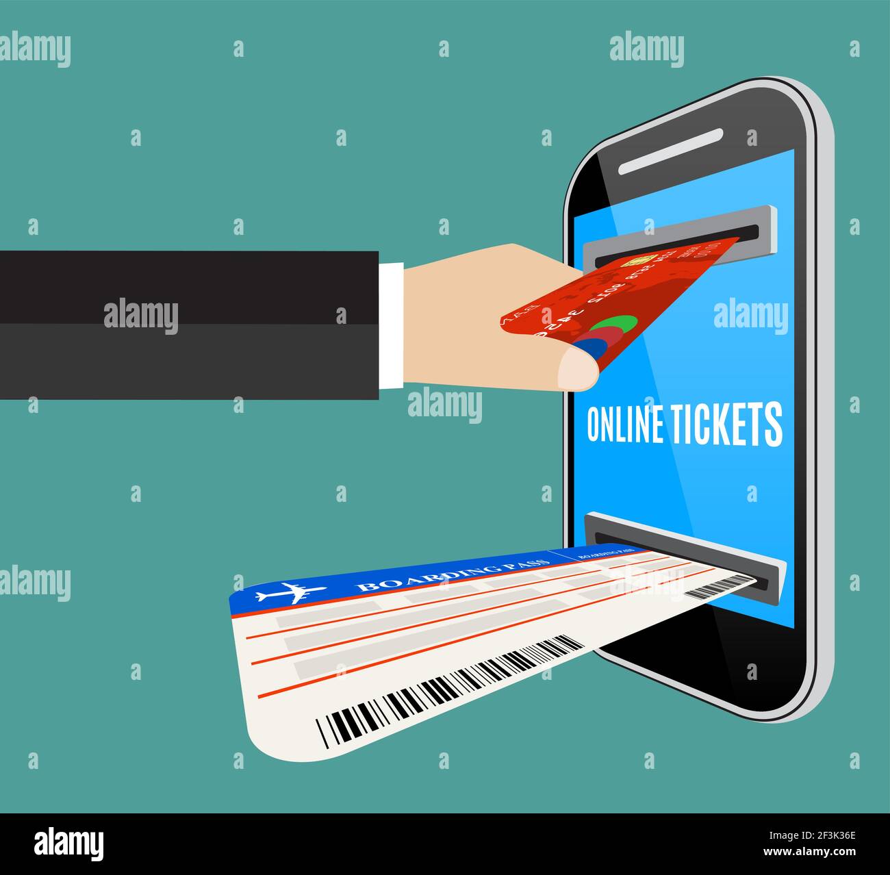 Pay credit card hand ticket Stock Vector Images - Alamy