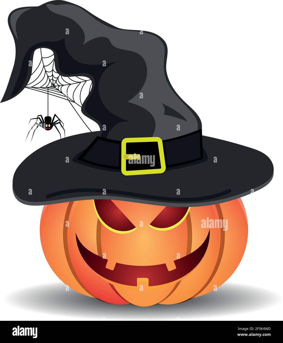 Halloween pumpkin with witches hat Stock Vector Image & Art - Alamy