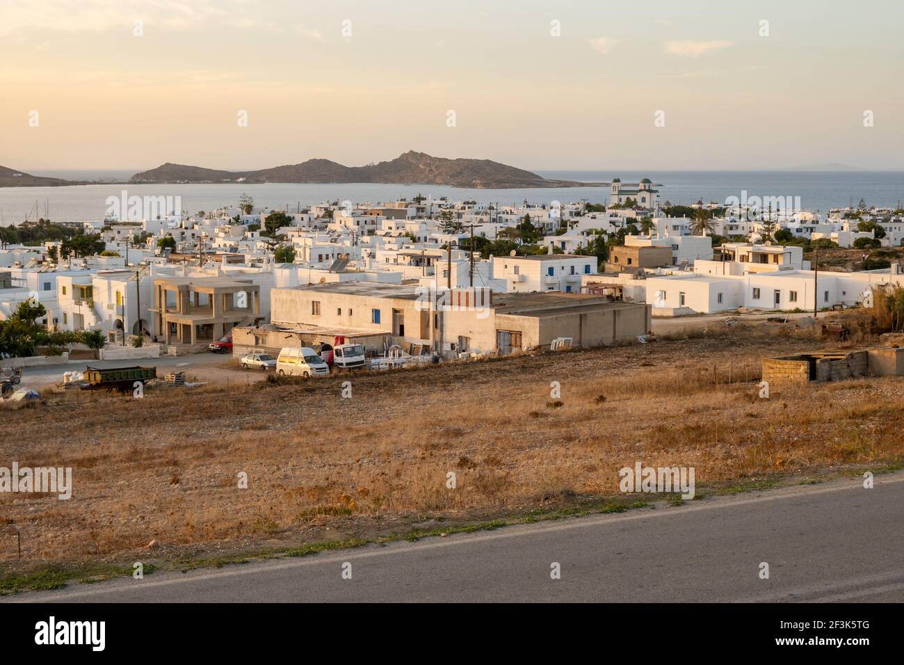 Panorama of beautiful Naoussa town on Paros island. Cyclades. Greece ...