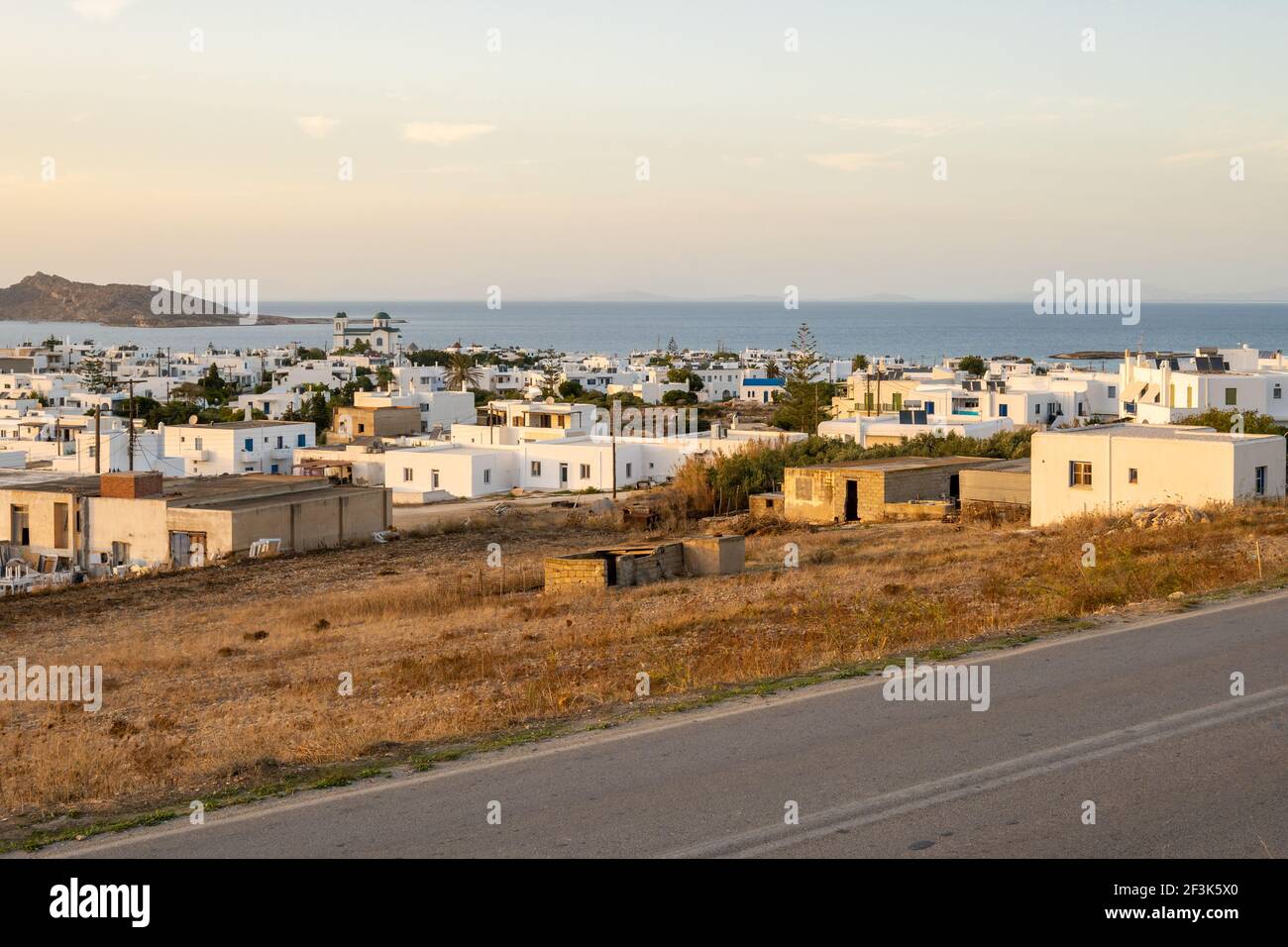 Panorama of beautiful Naoussa town on Paros island. Cyclades. Greece ...