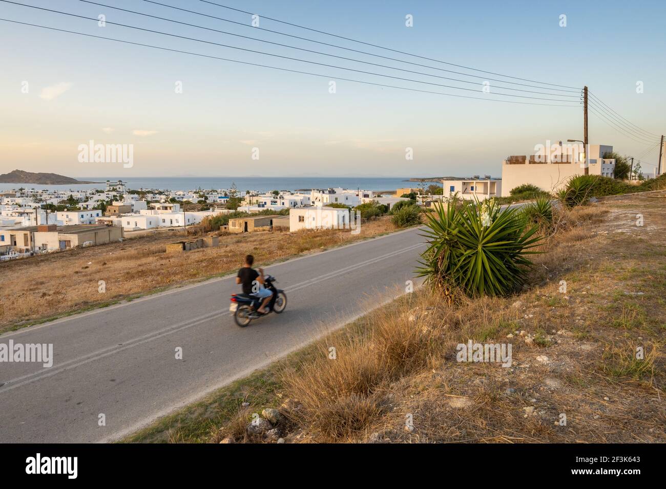 Panorama of beautiful Naoussa town on Paros island. Cyclades. Greece ...