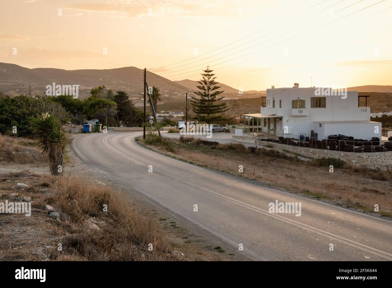 Panorama of beautiful Naoussa town on Paros island. Cyclades. Greece ...