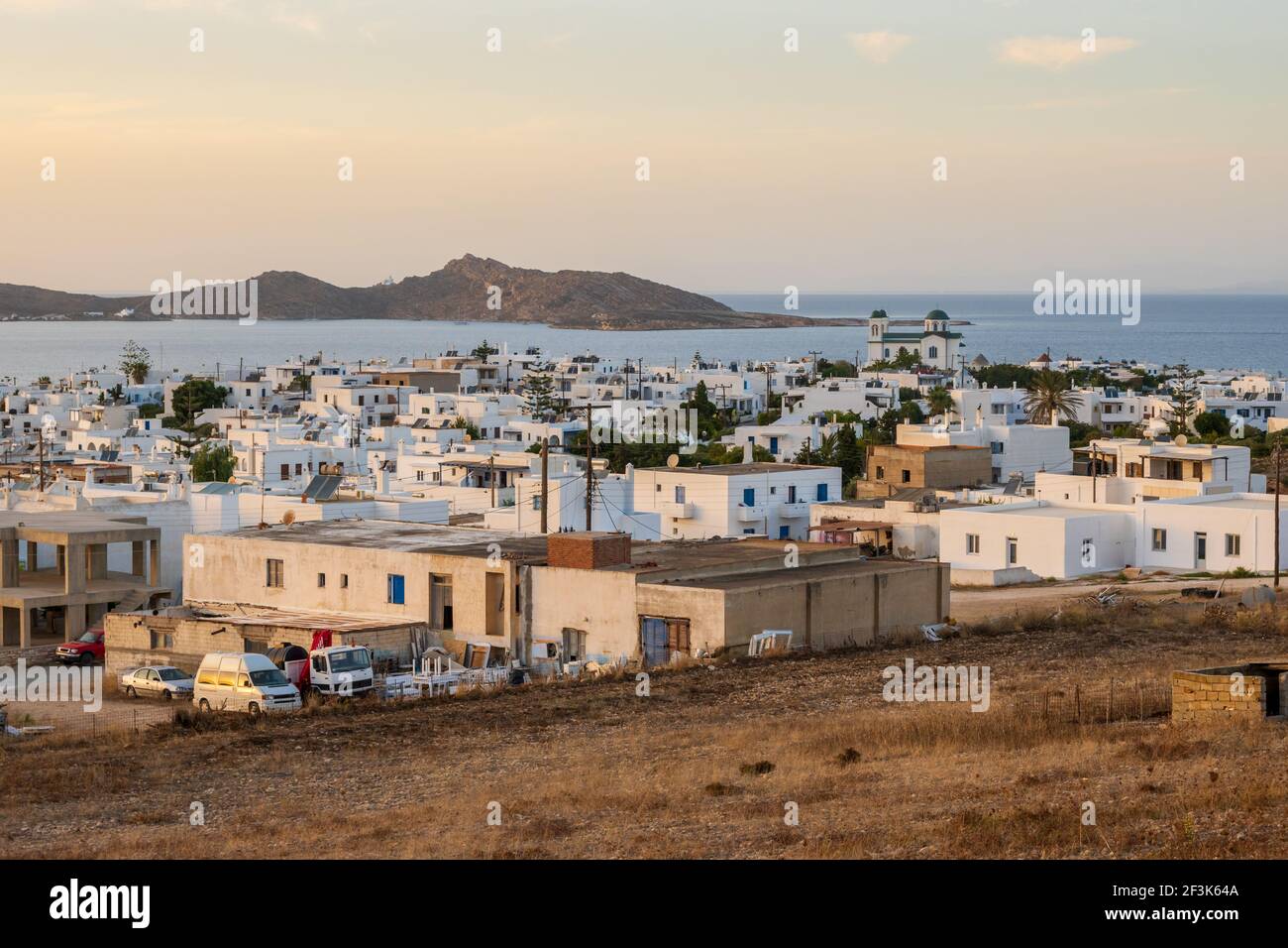 Panorama of beautiful Naoussa town on Paros island. Cyclades. Greece ...