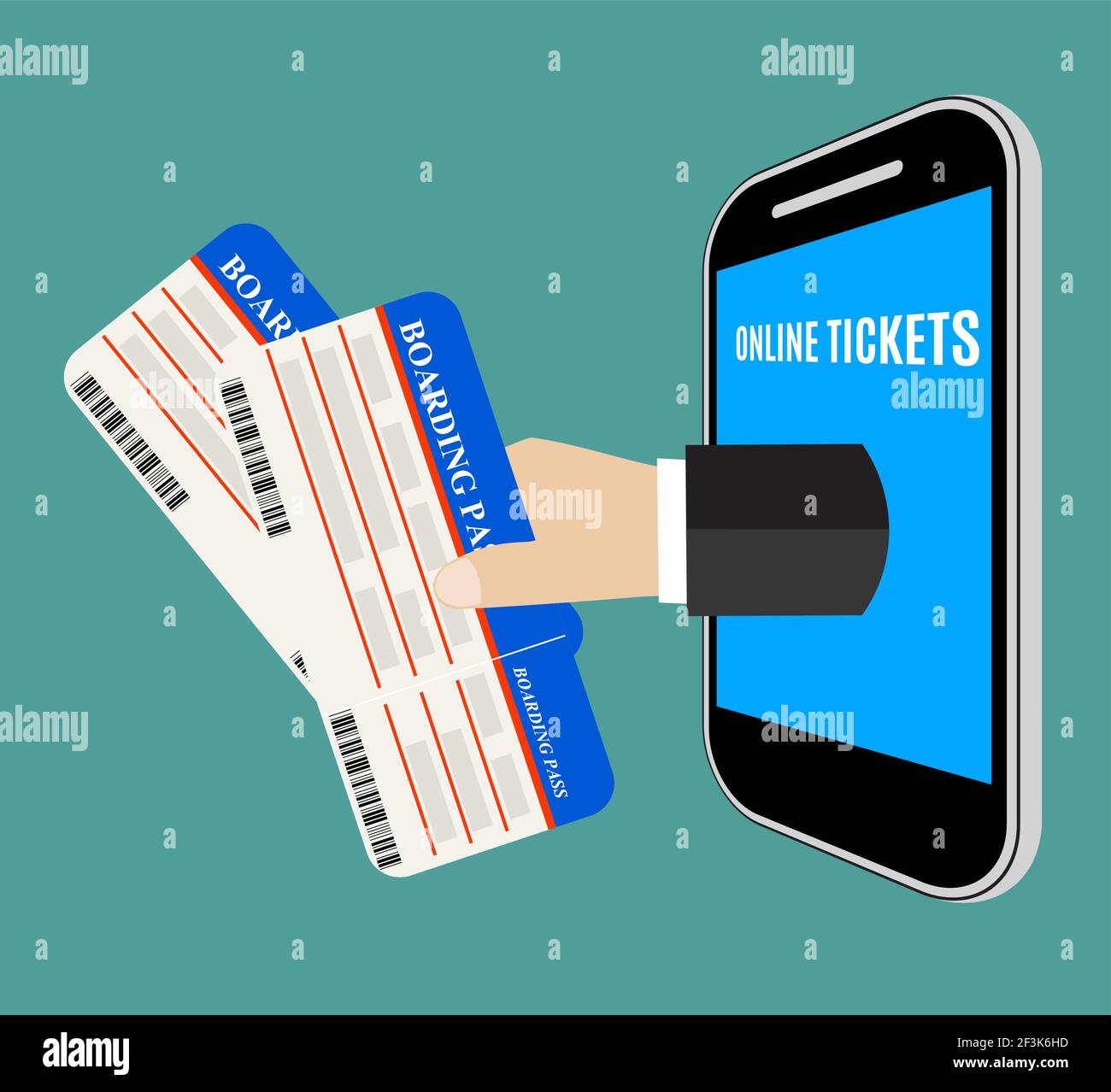 Businessman cell phone plane Stock Vector Images - Alamy