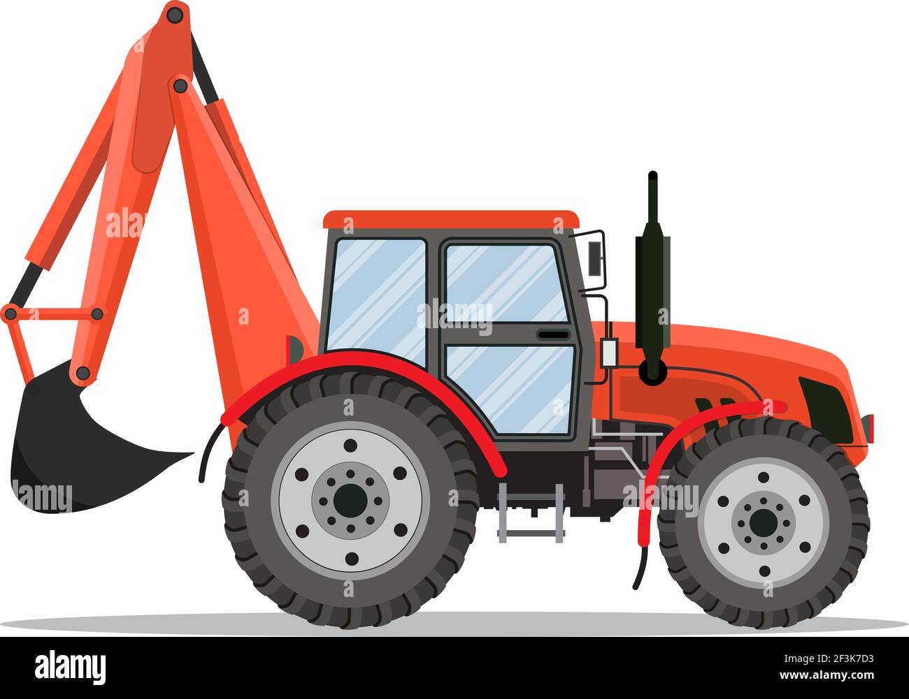 red Tractor excavator icon Stock Vector Image & Art - Alamy