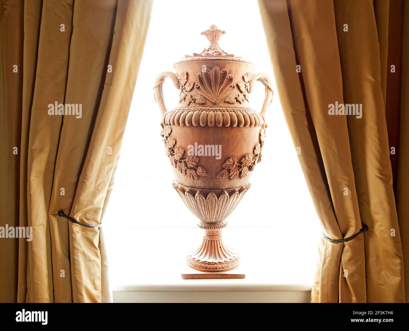 Tim Gosling's residence in Clapham, SW London. Pic shows an urn in the ...