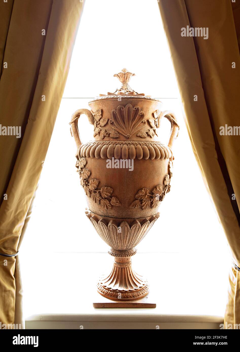 Tim Gosling's residence in Clapham, SW London. Pic shows an urn in the ...