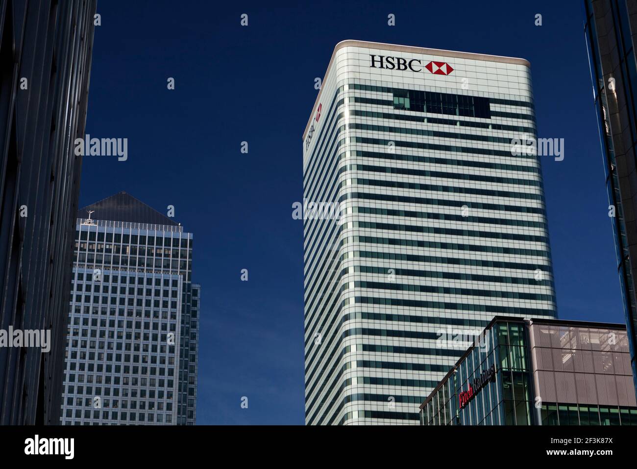 Canary Wharf Tower and the HSBC Tower, No. 1 & 8 Canada Square, Docklands, London, England, UK ...