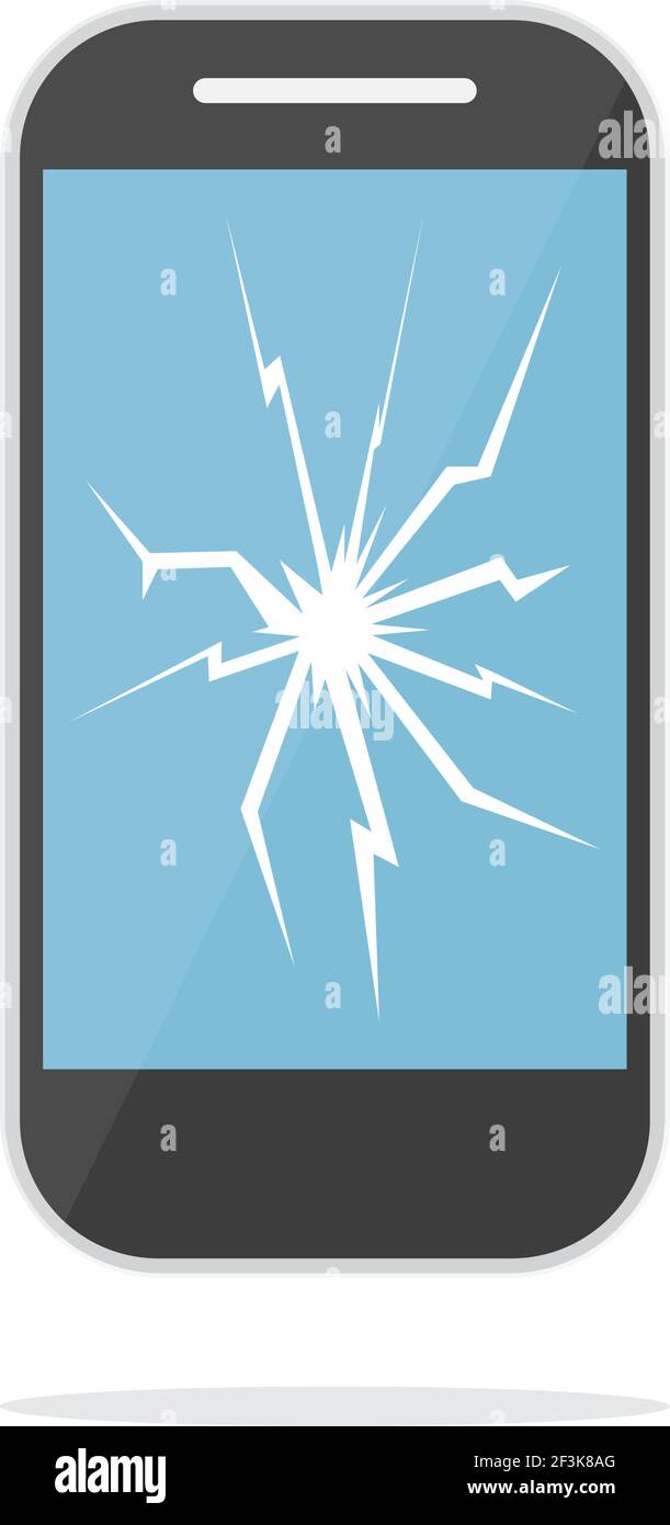 Mobile phone with crack screen vector Stock Vector Image & Art - Alamy