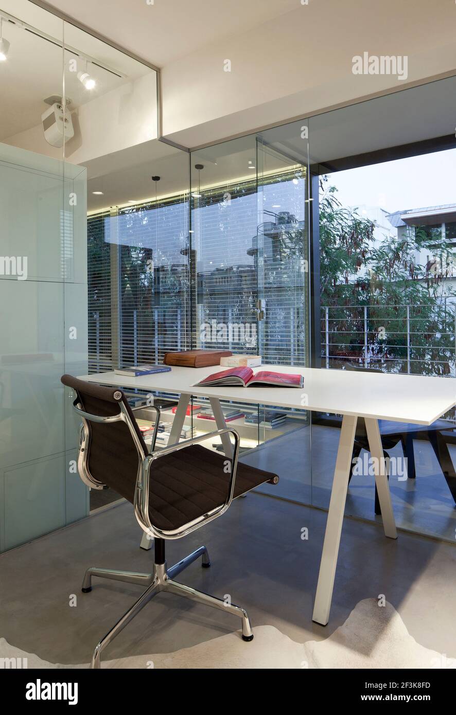 Office chair at desk in Amir Navon House, Israel, Middle East Stock ...