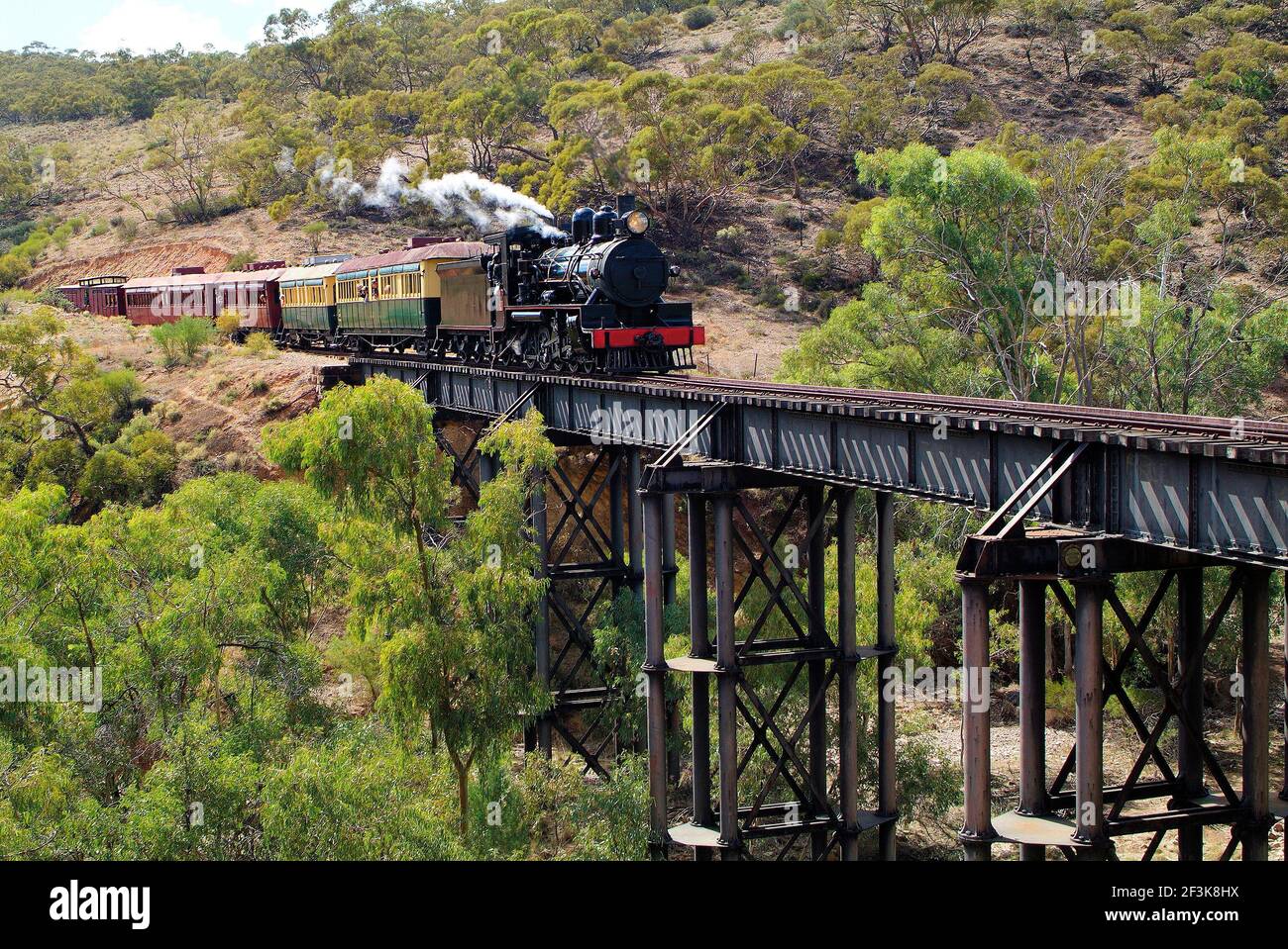 Australia, Pichi Richi railway on bridge at Pichi Richi Pass Stock ...