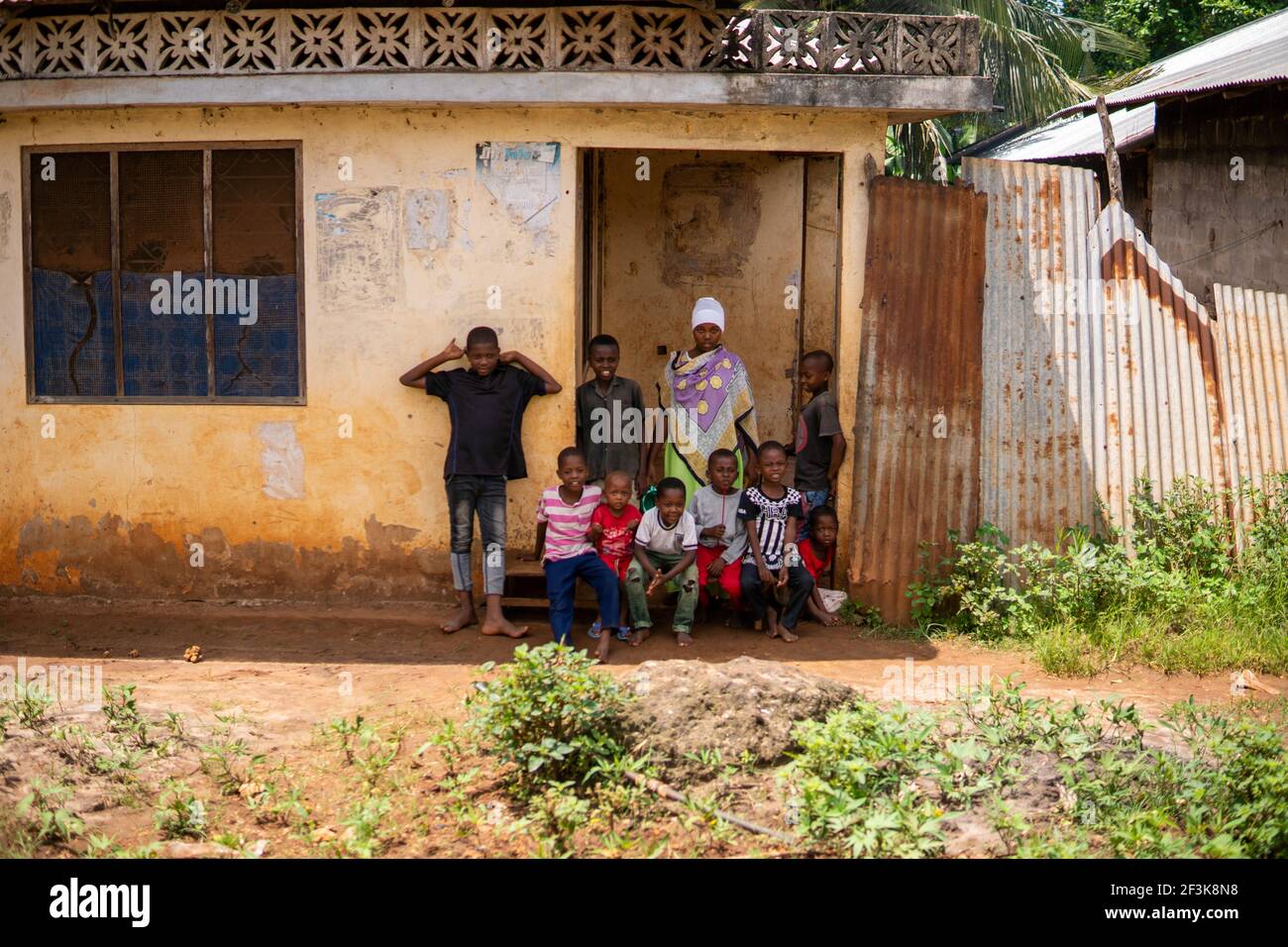 Zanzibar, Tanzania - JANUARY 2020: Group of Black African People in ...