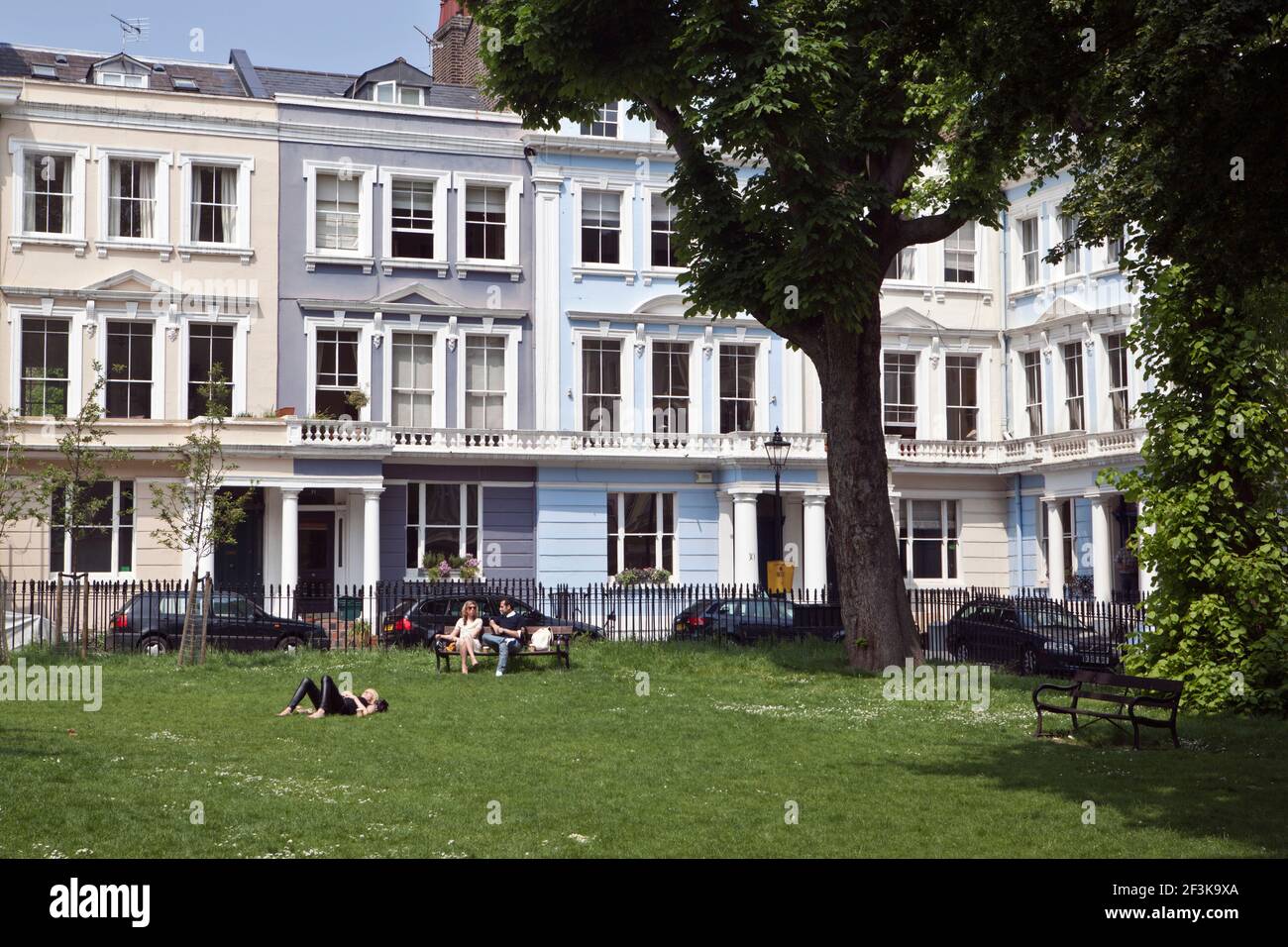 Terraced Italianate style houses in Chalcot Square, Primrose Hill ...
