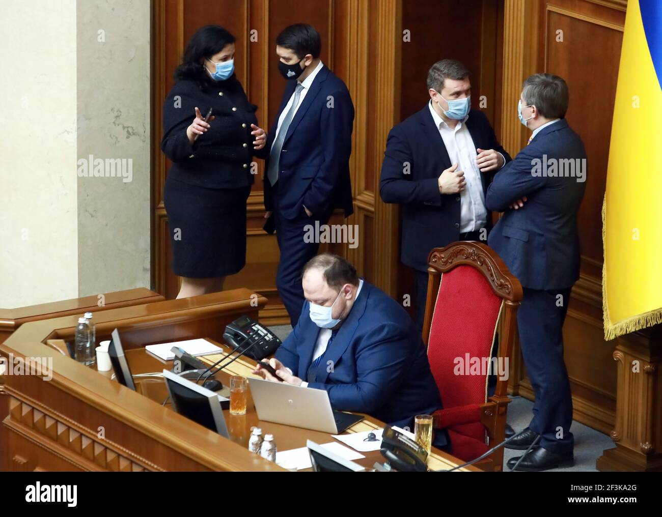 KYIV, UKRAINE - MARCH 17, 2021 - First Deputy Speaker Ruslan Stefanchuk ...