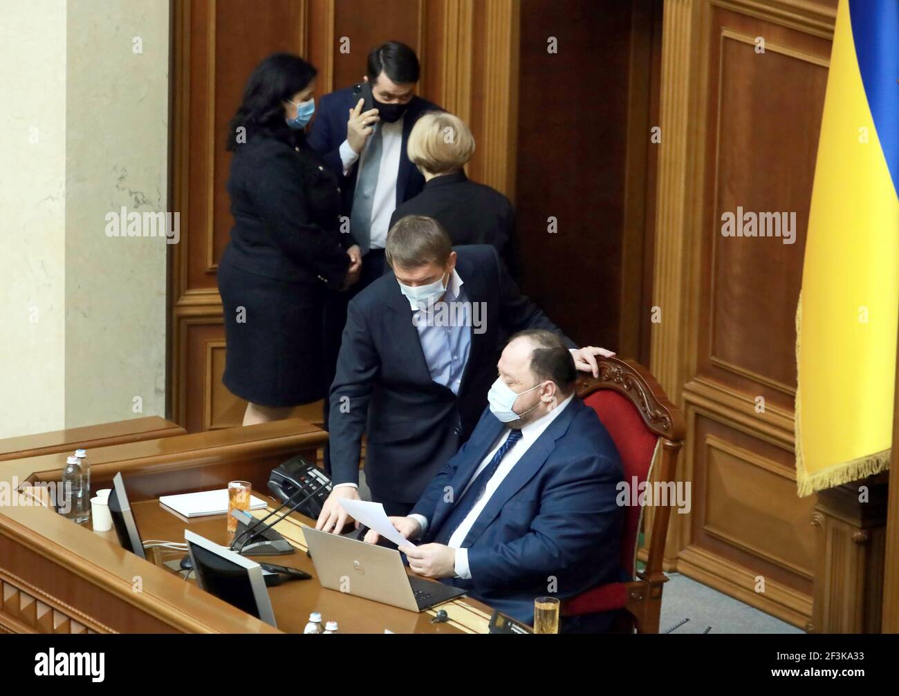 KYIV, UKRAINE - MARCH 17, 2021 - First Deputy Speaker Ruslan Stefanchuk ...