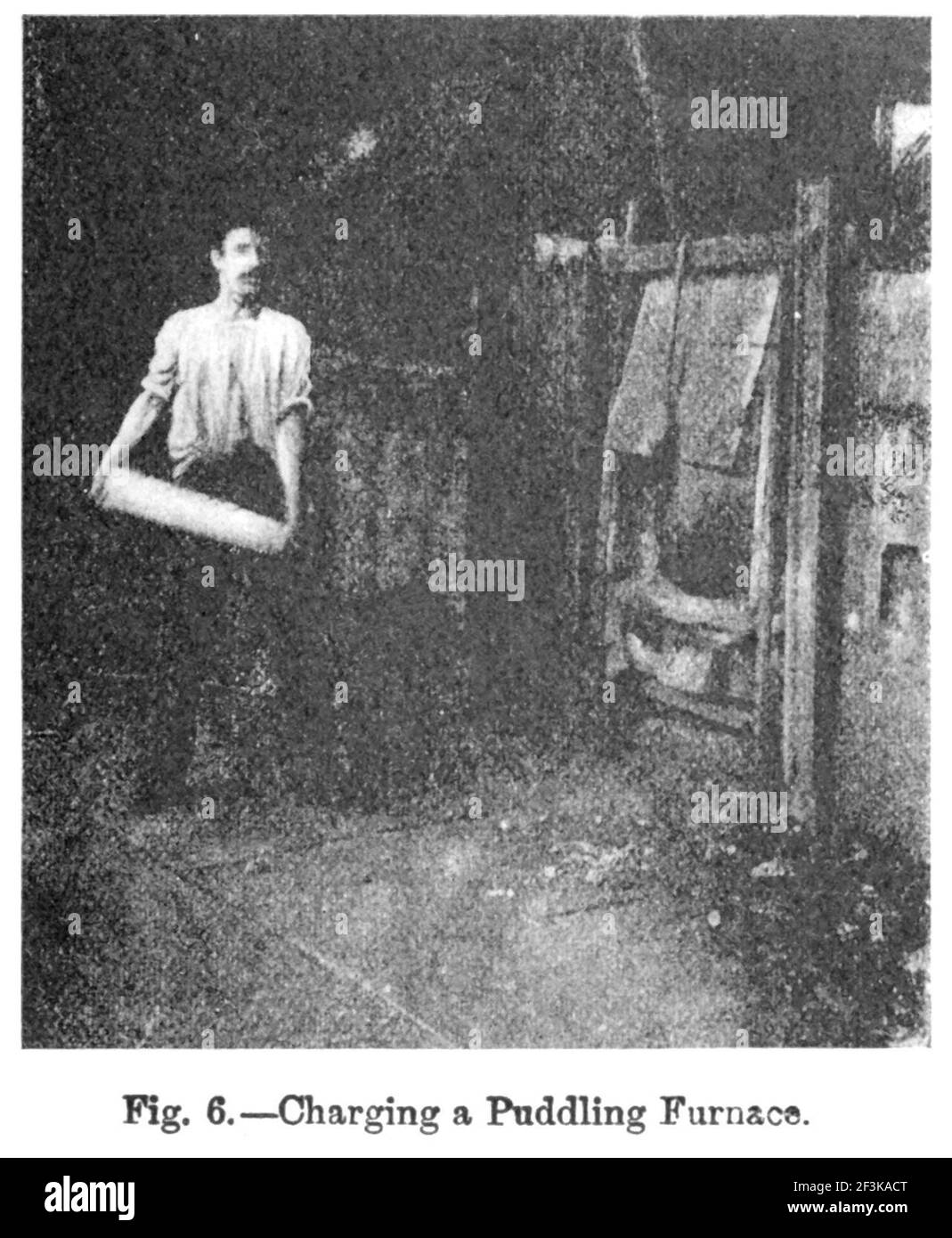 Puddling furnace Pig iron charging Stock Photo - Alamy