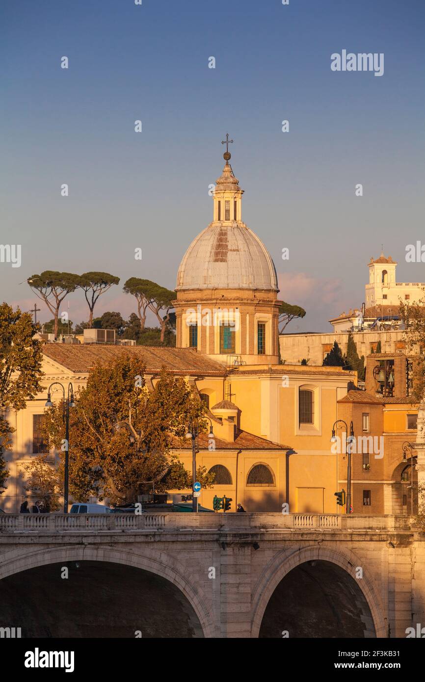 Italy, Lazio, Rome, Cavour bridge, Ara Pacis and Mausoleum of Augustus ...