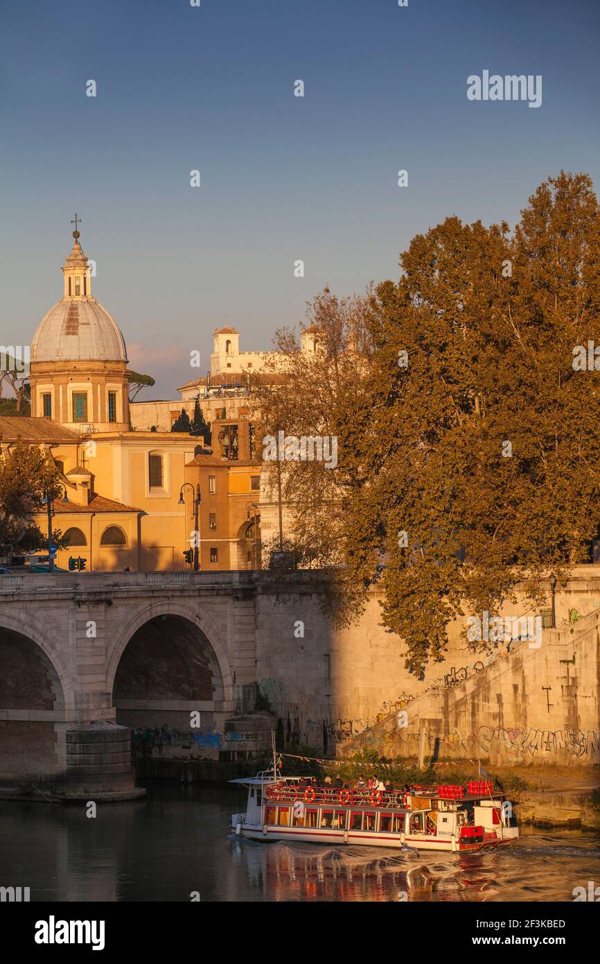 Italy, Lazio, Rome, Cavour bridge, Ara Pacis and Mausoleum of Augustus ...