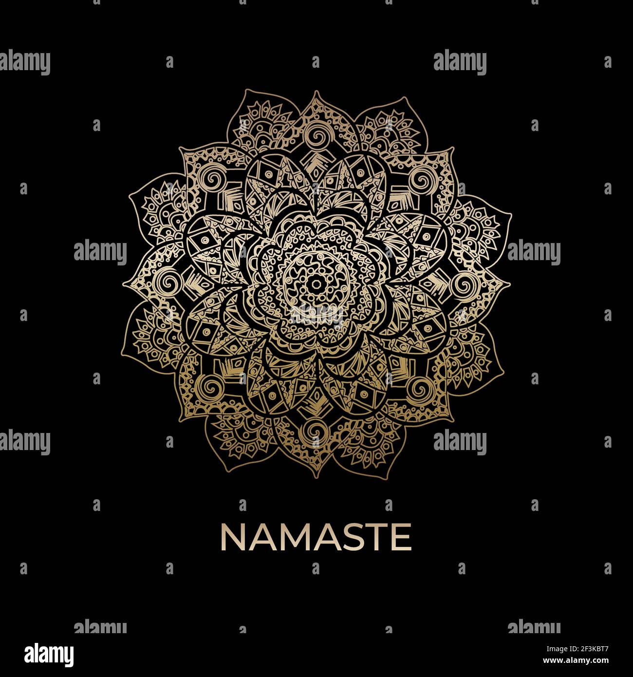 Golden lotus template luxury Stock Vector Images - Alamy