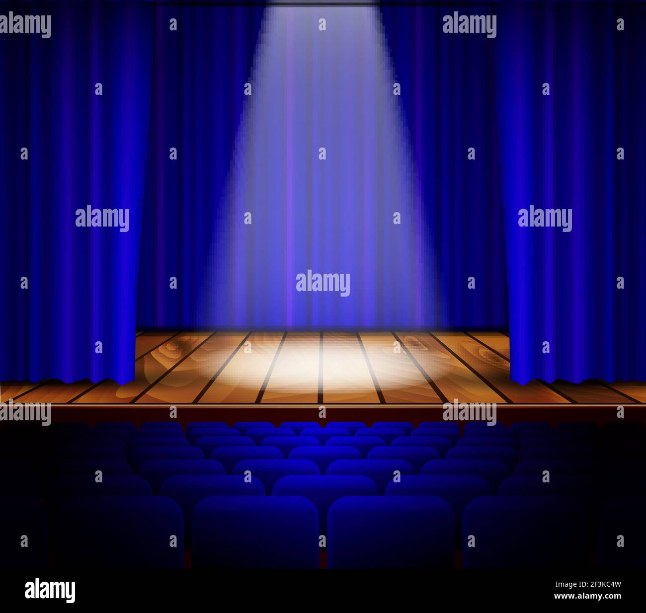 theater stage with blue curtain Stock Vector Image & Art - Alamy