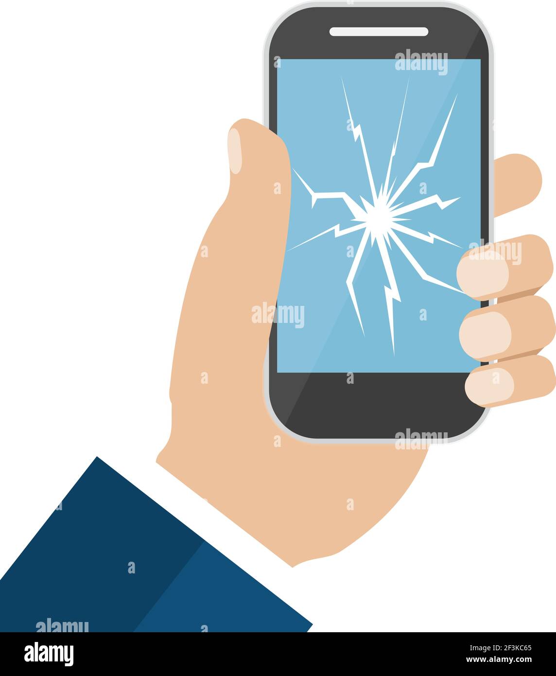 Hand holding broken touch Stock Vector Images - Alamy