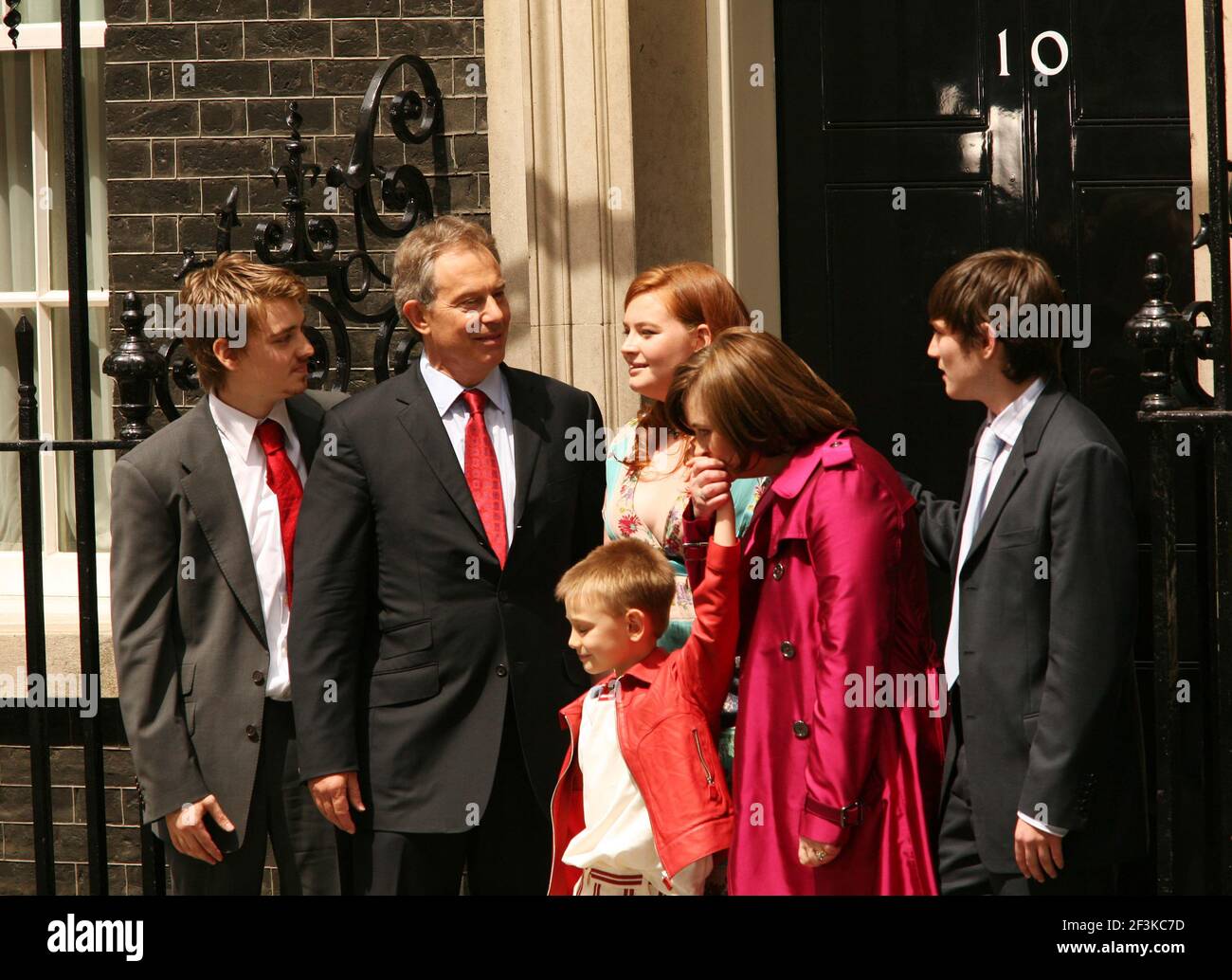 The Blair Family on their last day leaving Downing street. pic David ...