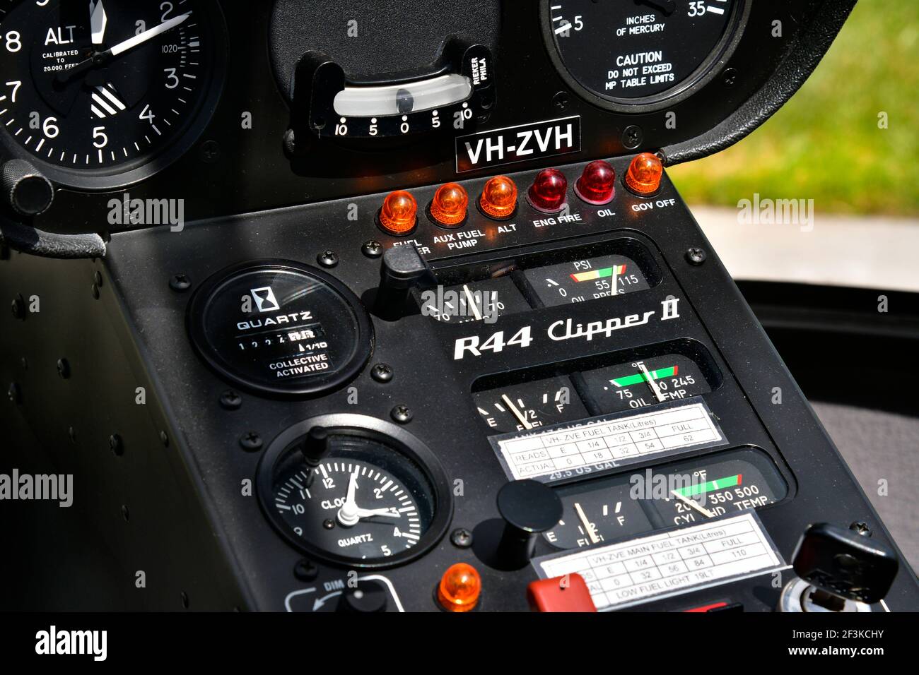 Inside a helicopter cockpit with instrument panel Stock Photo - Alamy