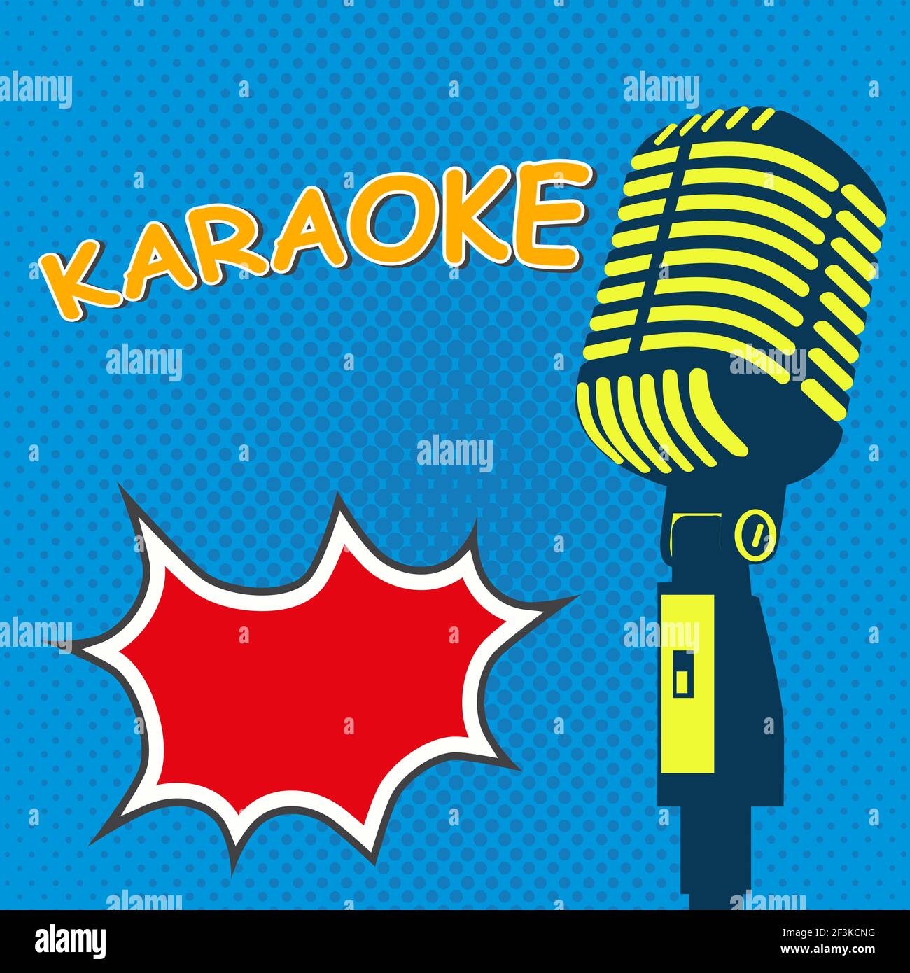 Karaoke. Old microphone on pop art style Stock Vector Image & Art - Alamy