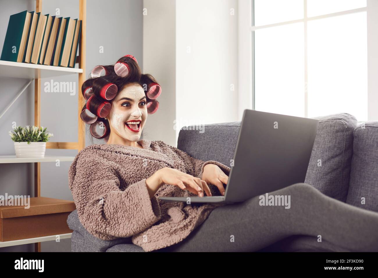 Crazy woman laptop hi-res stock photography and images - Alamy