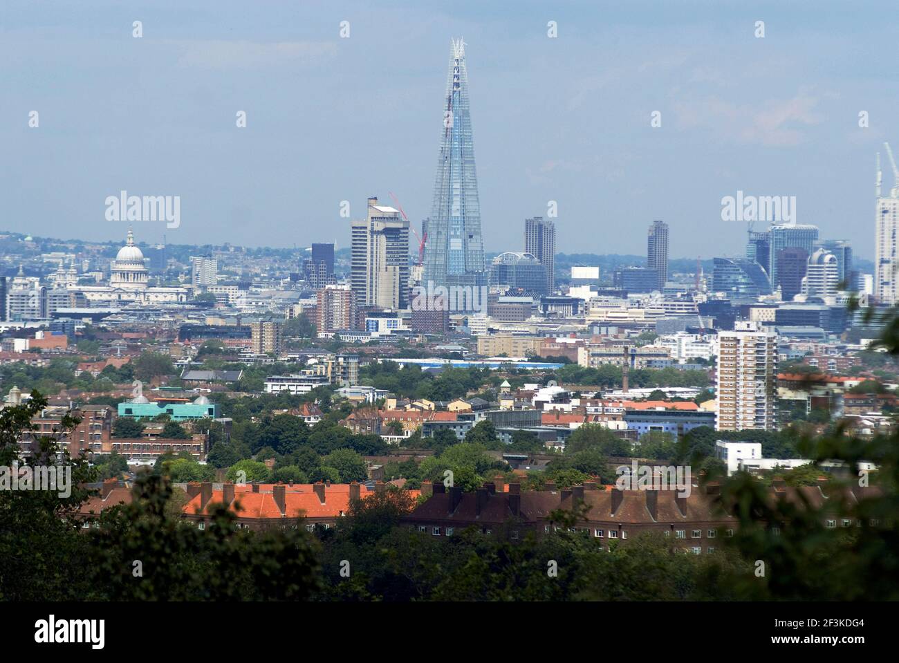 View of London from One Tree Hill, Honor Oak Park, London, SE5, England ...