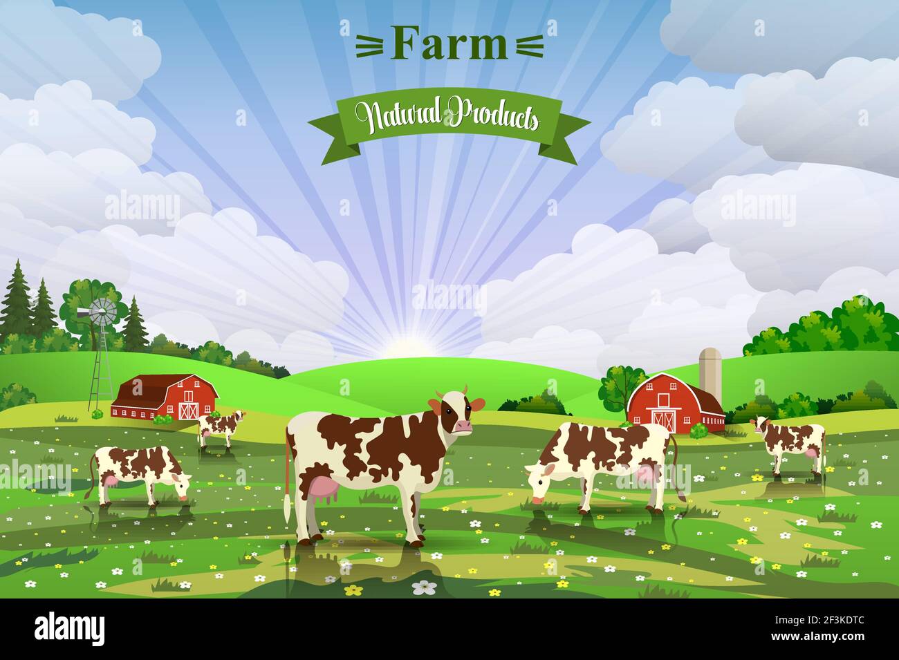 Rural farm scenery background Stock Vector Images - Alamy
