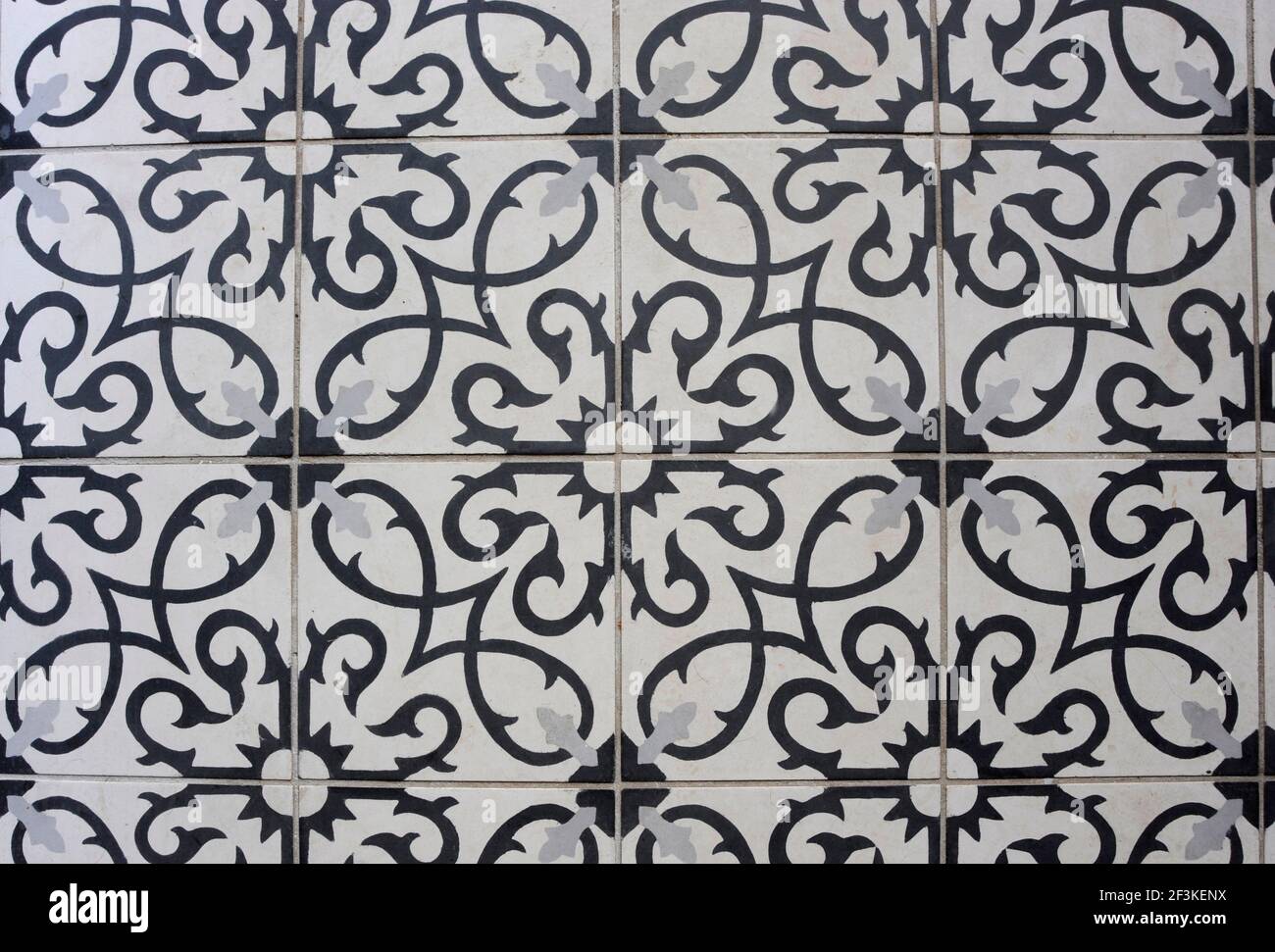 kitchen floor tile detail in designer's home Stock Photo - Alamy
