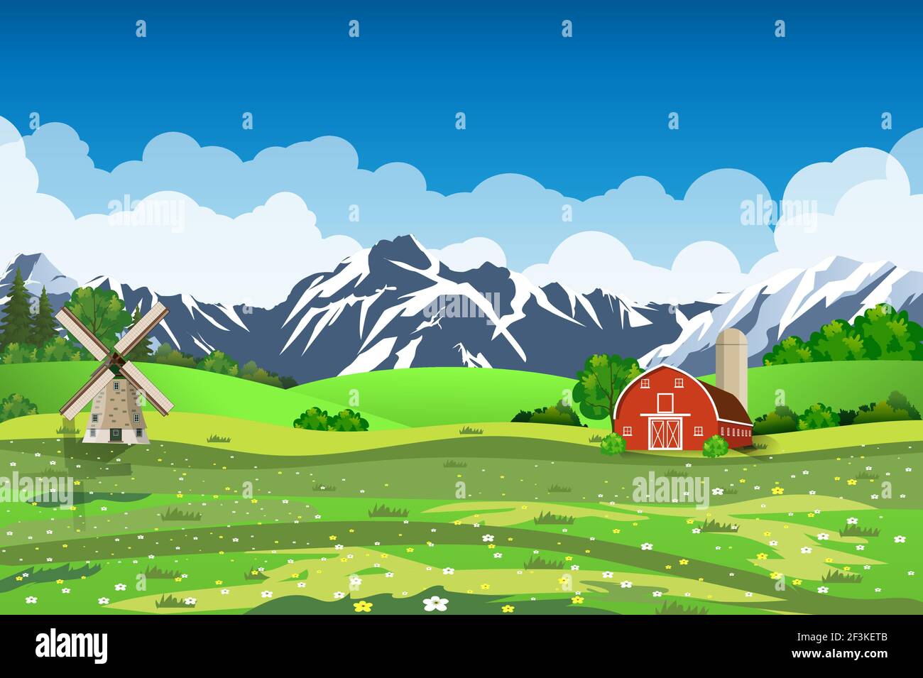 Farm village cartoon Stock Vector Images - Alamy