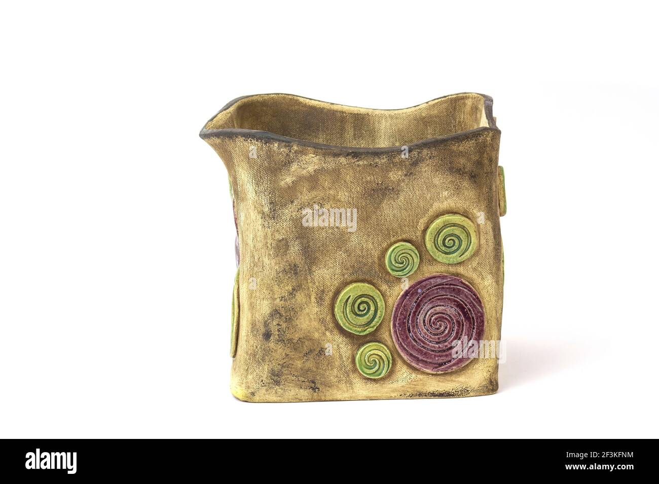 clay pot on white background - handmade pottery Stock Photo - Alamy