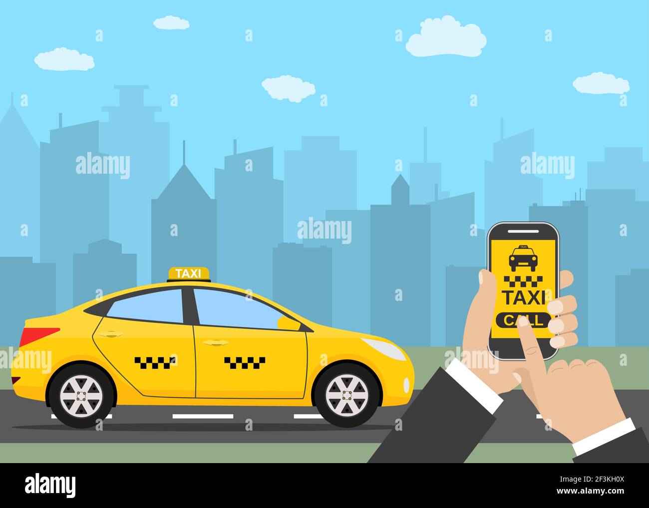 Taxi phone icon flat Stock Vector Images - Alamy